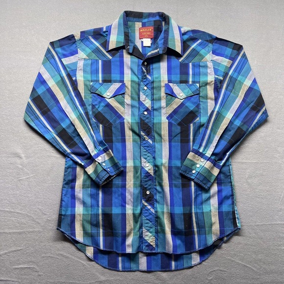 Wrangler | Shirts | Rustler By Wrangler Shirt Mens Xlt Cowboy Pearl ...